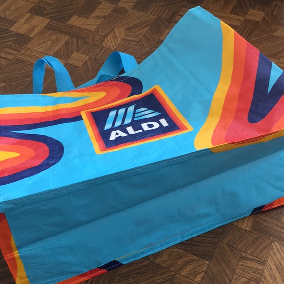 Aldi | Bags | 2 Aldi Large Retro Rainbow Design Large Reusable Shopping ...